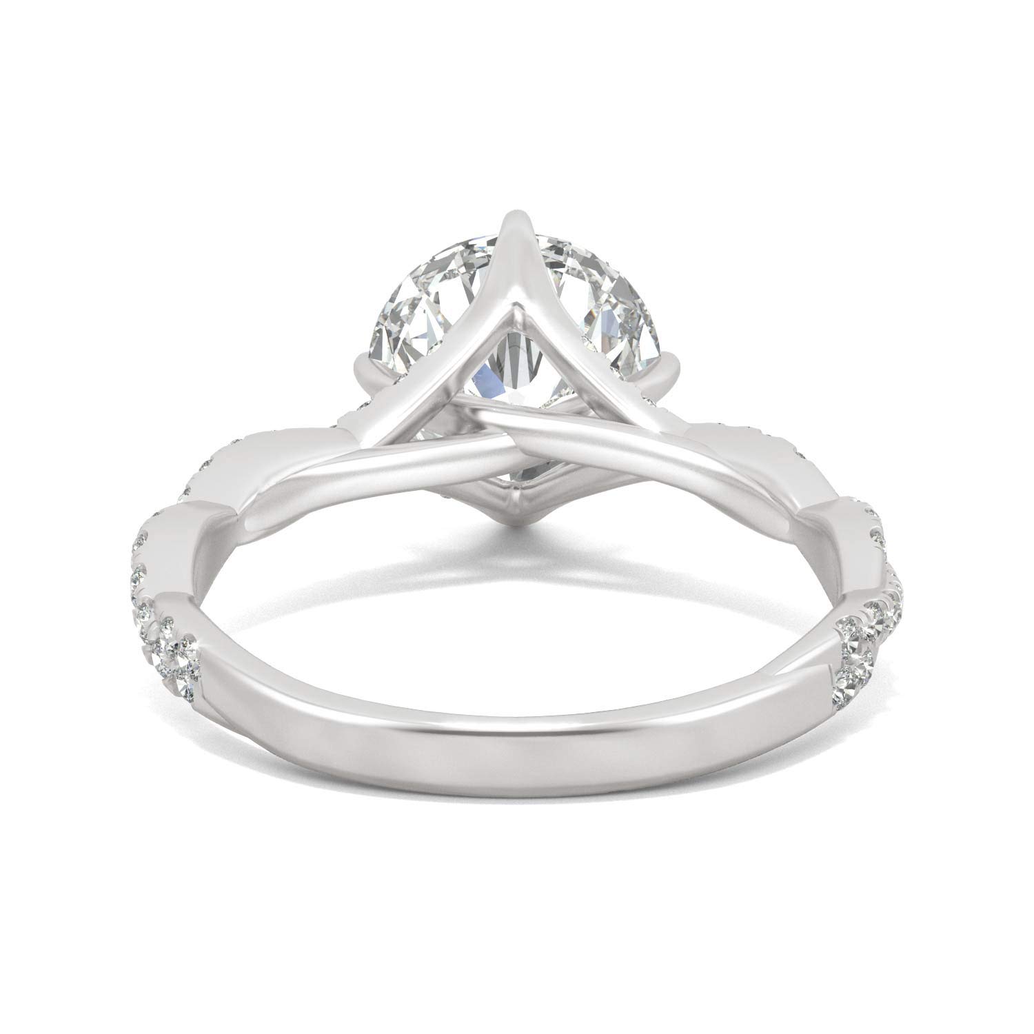 Charles & Colvard Created Moissanite 8mm Round Cut Engagement Ring for Women | 2.3 cttw DEW | Lab Grown | Solid 14K White Gold with Rhodium | Size 5