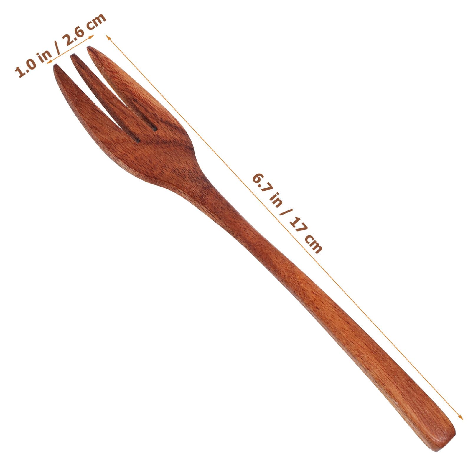 Cabilock Salad Mixing Fork Wood Salad Servers Long Handle Cooking Fork Wooden Kitchen Utensils for Salad BBQ Dessert Vegetable