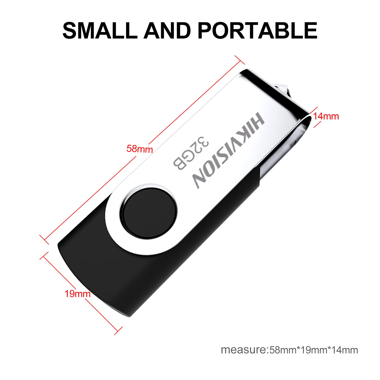 Hikvision 32GB USB 2.0 Flash Drive Flash Storage Memory Stick with Metal Case for Data Storage and Backup with 360 Degree Rotation Speed up to 20MB/S (32GB, USB2.0)…
