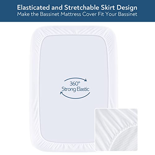 Waterproof Bassinet Mattress Pad Covers and Bassinet Sheets-Fit for Graco Travel Lite Crib, Guava Lotus Bassinet