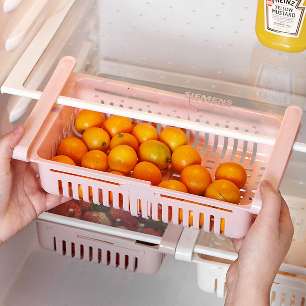 Toxz Refrigerator Storage Rack Food Preservation Compartment,Refrigerator Save Space Drawer Shelf Plate Layer,Drawer Parition Storage,Kitchen Article Storage Shelf,20.5 x 16.4 x 7.6cm