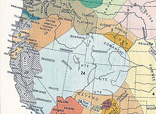 Historical Poster |1650 US Map Native American Indian Tribes Languages (16"x23")