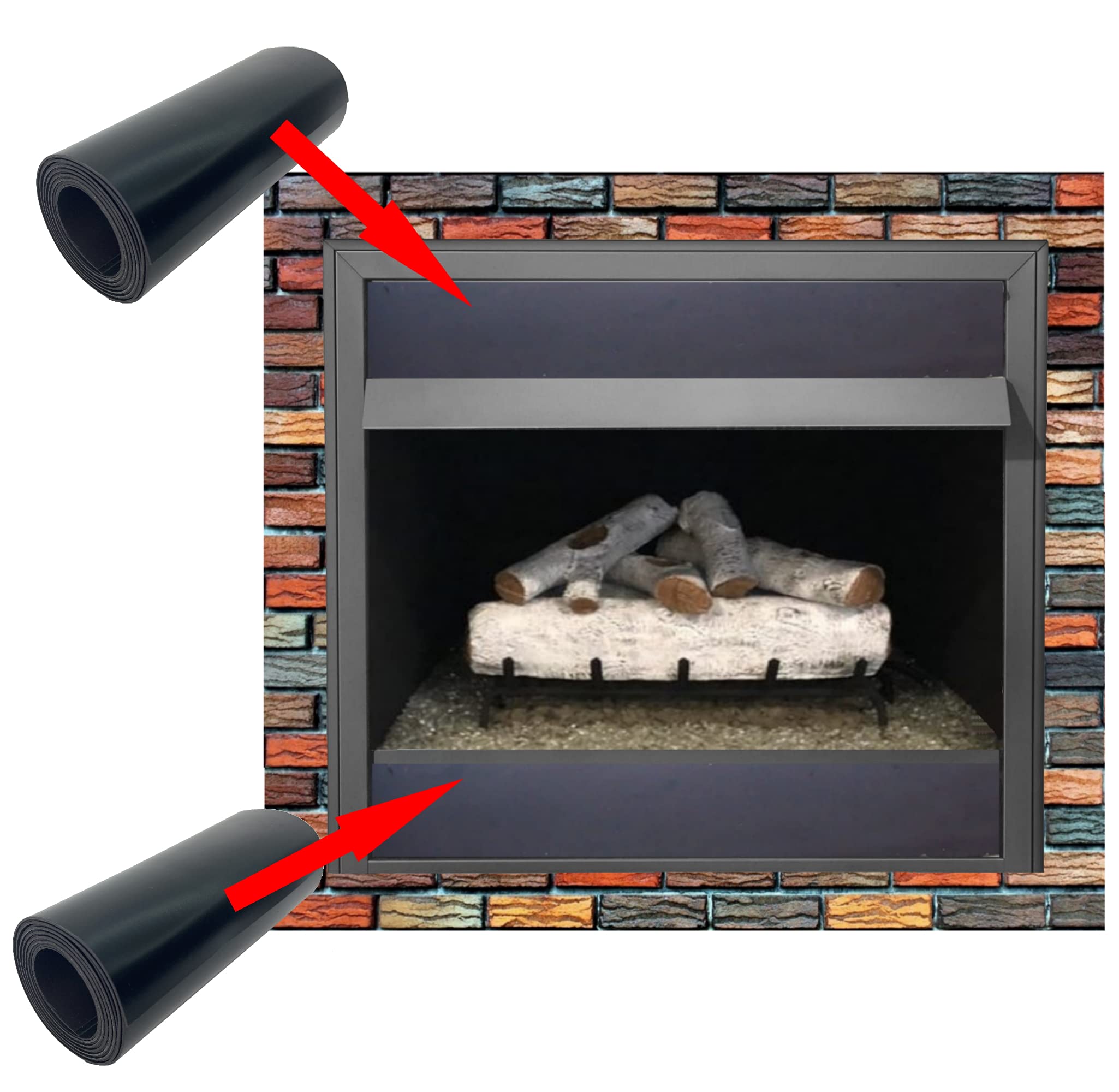 Neattec Magnetic Fireplace Draft Stopper - Fireplace Cover to Block Cold Air from Vent to Prevent Heat Loss - Magnet Fireplace Screen - Indoor Chimney Draft Blocker Vent Covers- 36" x 6" - Pack of 2