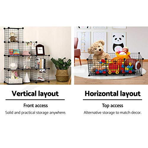 HOMIDEC Wire Cube Storage, Storage Shelves 4 Cube Bookshelf Bookcase Closet Organizer and Storage, Wire Storage Shelves Multi-Use DIY Storage Cube Shelf for Books, Toys, Clothes, Tools