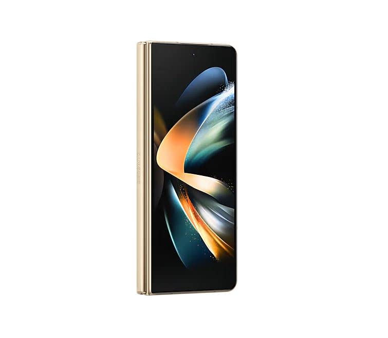 Galaxy Z Fold 4 Cell Phone, Factory Unlocked Android Smartphone, 256GB, Flex Mode, Dual Sim (1x eSim + 1x Nano) Multi Window View, Foldable Display, Korean International Version, Beige