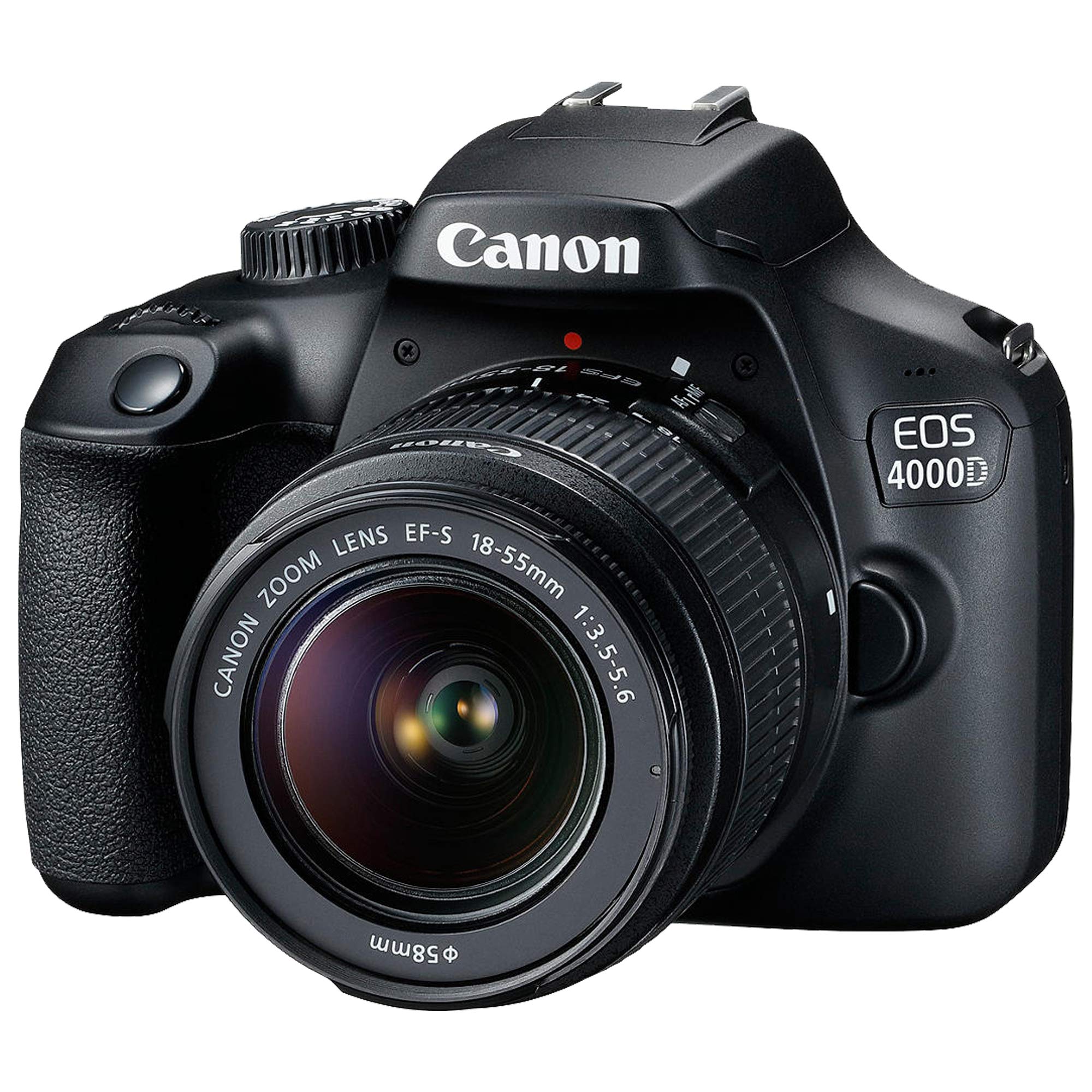 Canon EOS T100/4000D DSLR Camera with EF-S 18-55mm Lens, SanDisk Memory Card, Tripod, Flash, Backpack + ZeeTech Accessory Bundle (Canon 18-55mm + 75-300mm, SanDisk 128GB) (Renewed)