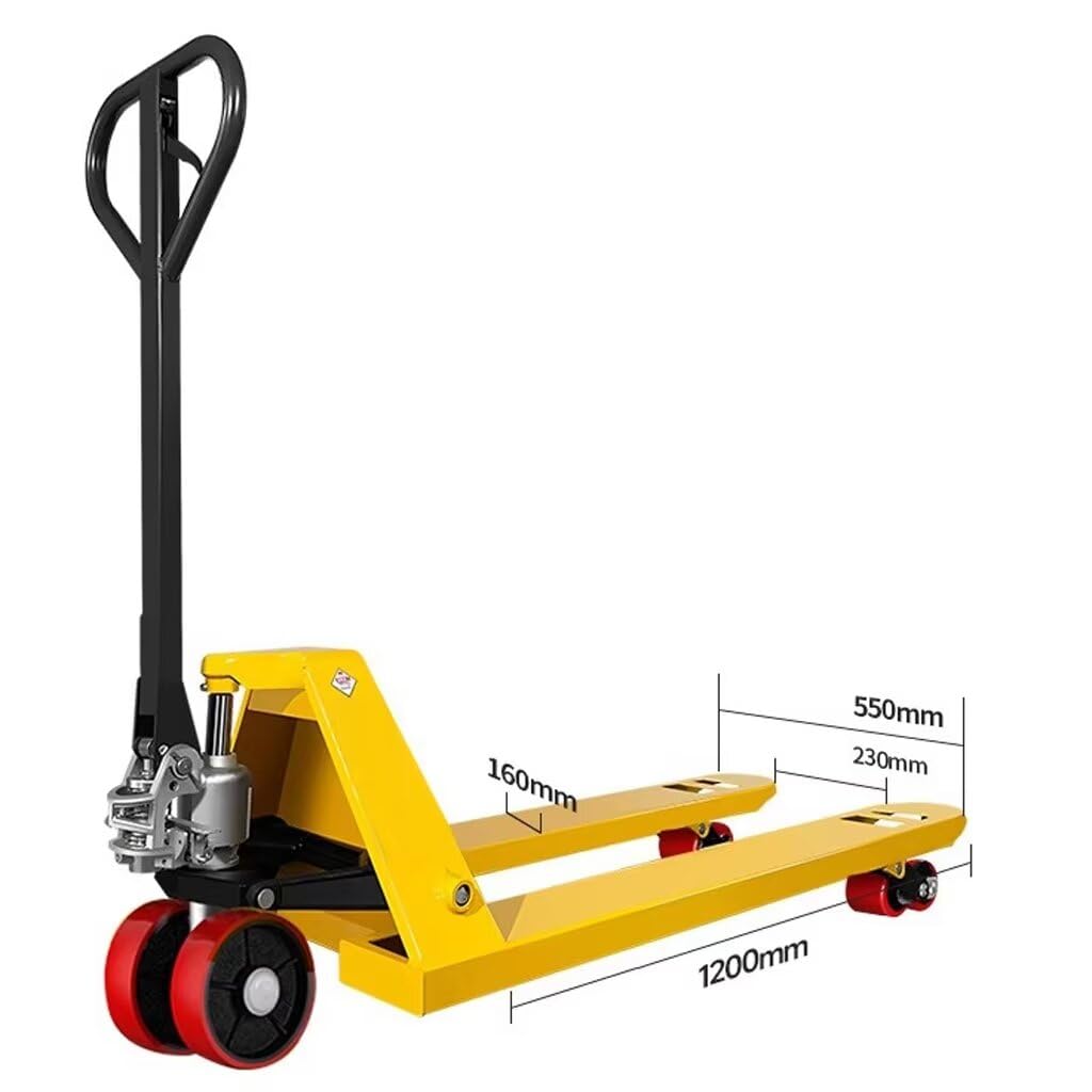 CZLELQQX 4400lbs Manual Hand Pallet Truck,48"" Long Forks Hydraulic Pallet Jack Dolly,Heavy Duty Pallet Jack for Warehouse Silent Adjustable Height Hand Truck Stacker(48""x21""Forks), HBB2.0