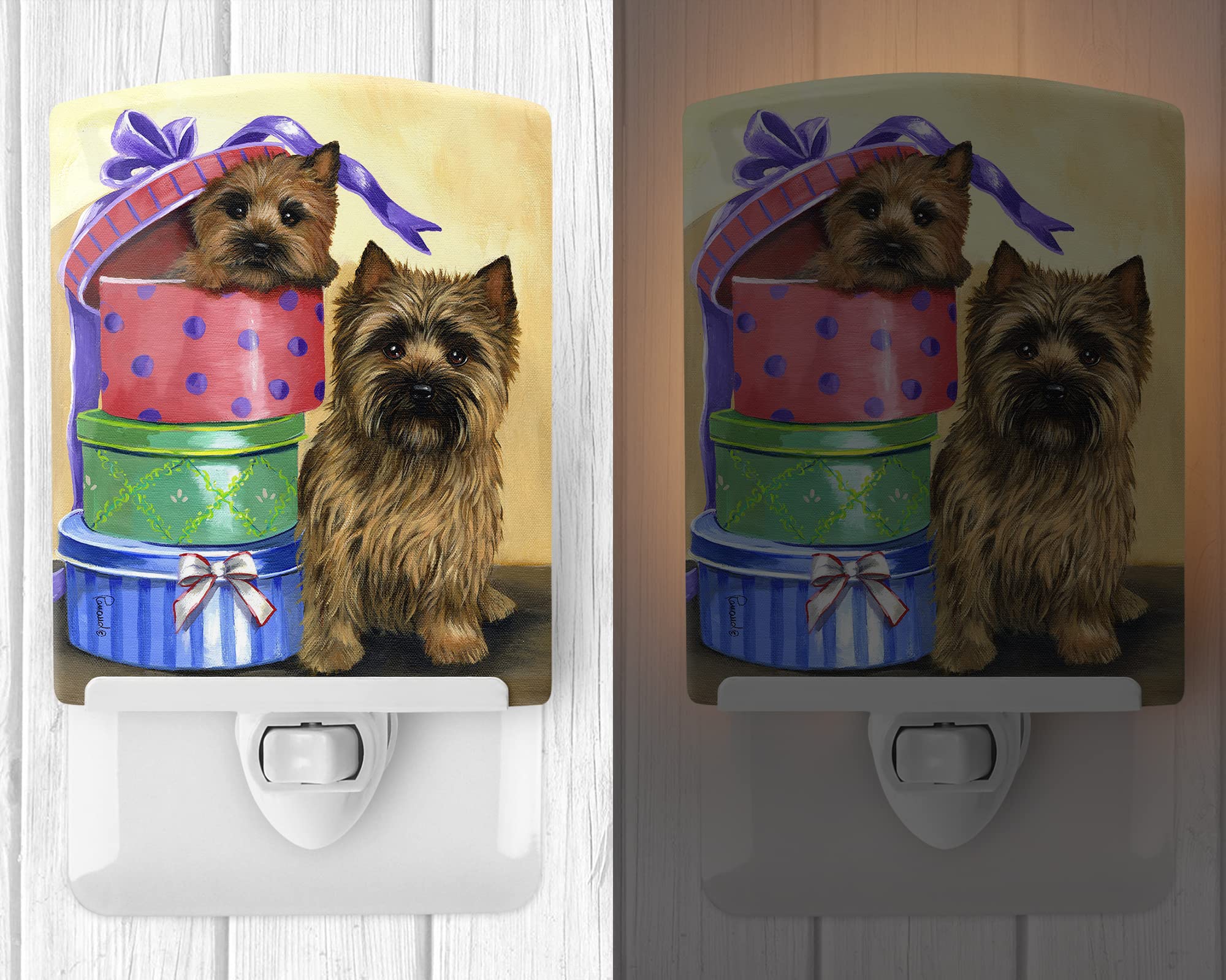Caroline's Treasures PPP3045CNL Cairn Terrier Boudoir Ceramic Night Light Compact, UL-Certified, Ideal for Bedroom, Bathroom, Nursery, Hallway, Kitchen, 6x4x3, Multicolor