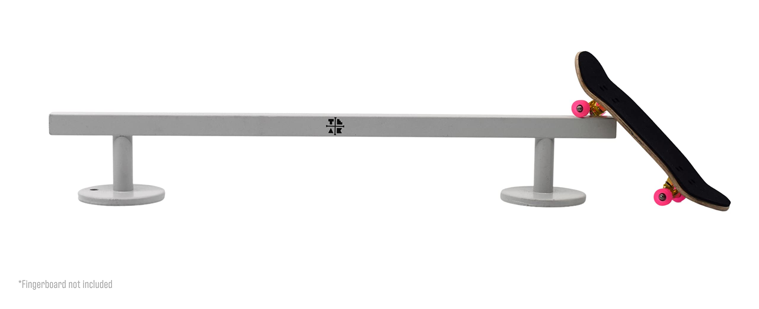 Teak Tuning Straight, Square Fingerboard Rail, 10" - Custom Designed Premium Solid Steel, Matte Powder Coated Finish in Cobalt Blue - Superior Non-Slip Foam Feet