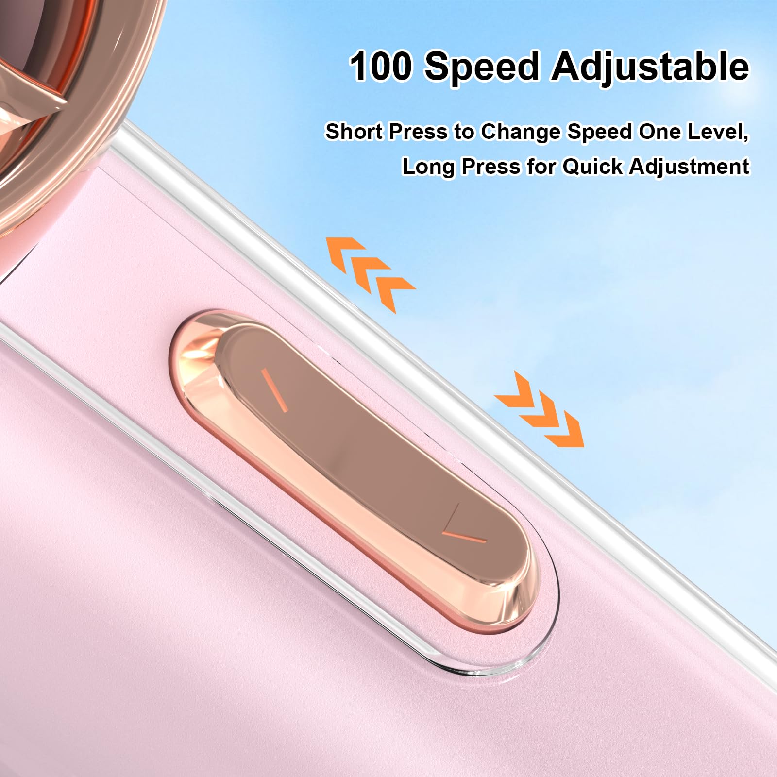COMDDRE Portable Handheld Fan, 100 Speeds Adjustable Mini Fan with LED Display, 3500mAh Battery Rechargeable Personal Fan for Travel/Outdoor/Gift/Makeup (Pink)