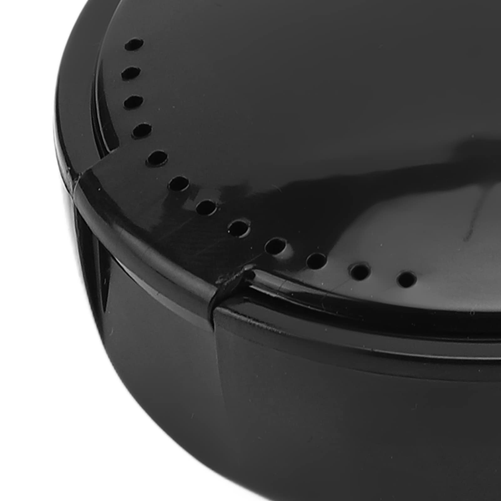 Denture Case, Durable PP Denture Container, Wide Application for Seniors (Black)