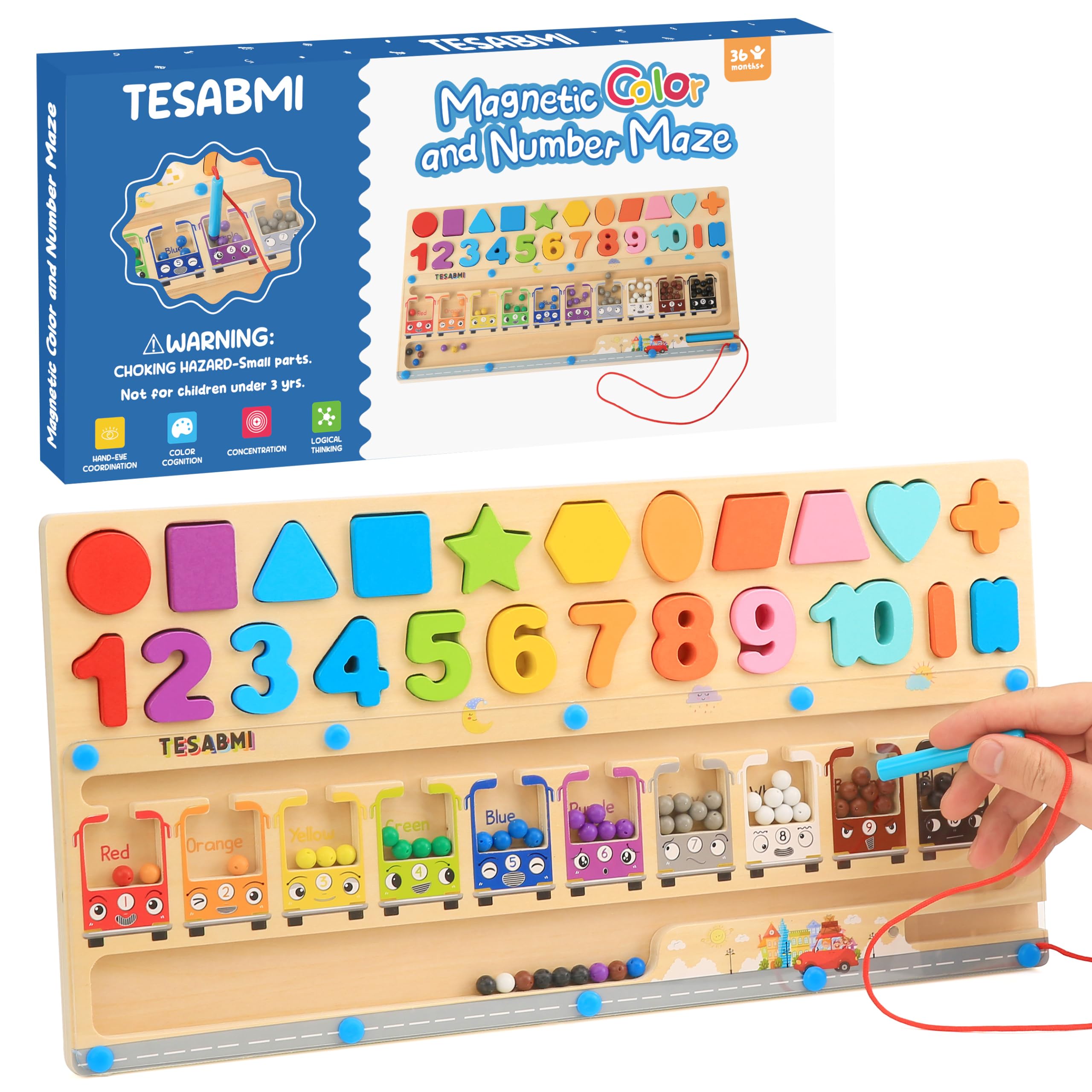 TeSabMi Montessori Screwdriver Board Set, Wooden Screw Driver Activities Tools Montessori Toys for 3 4 5 Year Old, Basic Skills Educational Sensory Learning Toy for Kids Toddlers Preschool