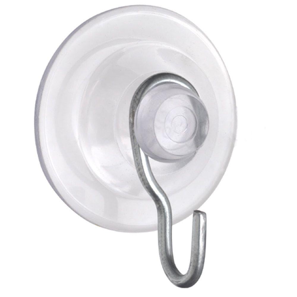 Dependable Industries inc. Essentials 18-Pack BPA-Free Suction Cups with Metal Hooks, 1.75" Diameter Clear - Office & Decor Use, Utility Home Hanging Organizer Use on Smooth Surface