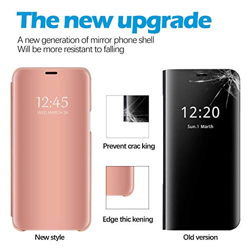 Cases Compatible with Samsung Galaxy Note20 Ultra 5G Cell Phone, Clear View Mirror Flip, PU Leather with Kickstand Protective Cover for Samsung Note 20 Ultra 6.9in