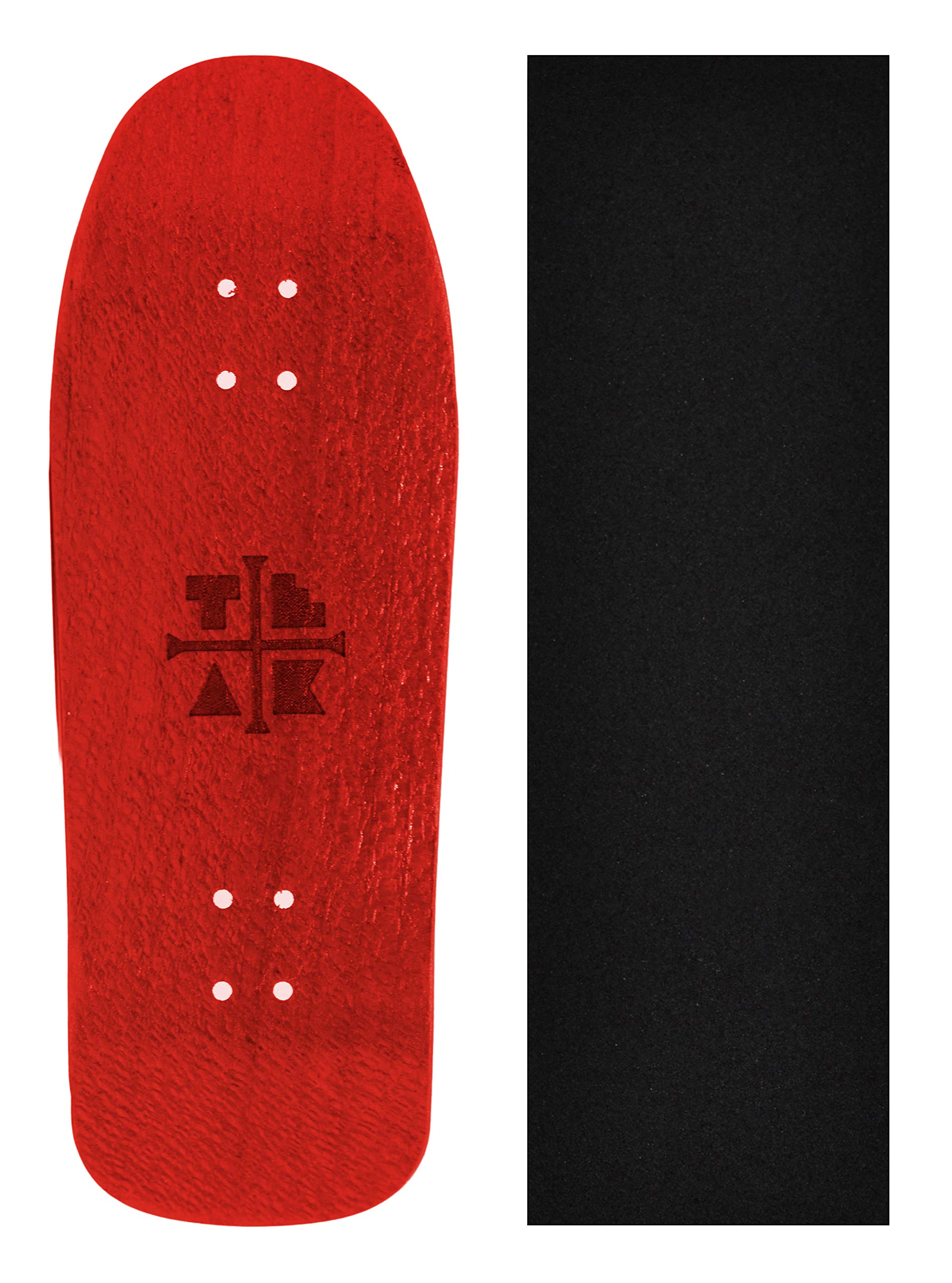 Teak Tuning Wooden Fingerboard Carlsbad Cruiser Deck, Cherry Red - 34mm x 100mm - Handmade, Pro Shape & Size - Five Plies Wood Veneer - Includes Prolific Foam Tape