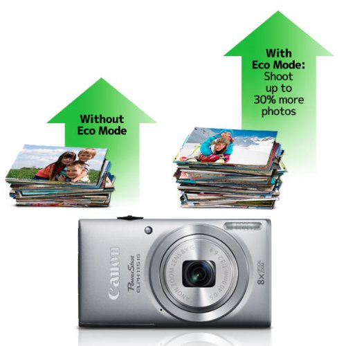 Canon PowerShot ELPH 115 is 16.0 MP Digital Camera with 8X Optical Zoom with a 28mm Wide-Angle Lens and 720p HD Video Recording (Silver)