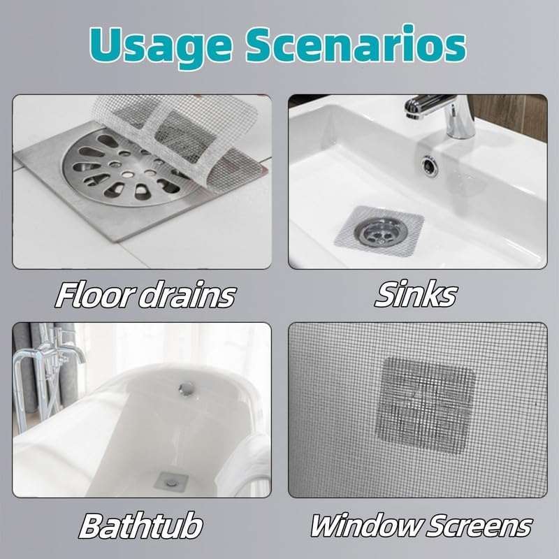 Disposable Hair Drain Stickers, 2024 New Drain Cover Hair Catcher for Bathroom Laundry Bathtub Kitchen(20PCS)