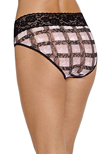Jockey Women's Underwear Allover Lace Bikini, Classic Gingham, M