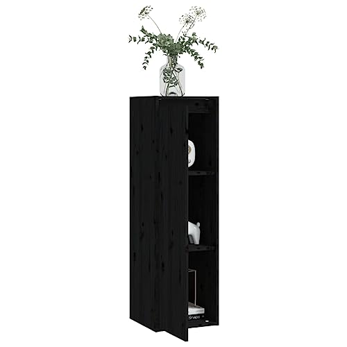 DYRJDJWIDHW Wall Cabinet Bookshelf for Bedroom,Shelves,Wood Bookcase,Suitable for Bedroom, Office, Living Room, Study,Black 11.8"x11.8"x39.4" Solid Pinewood