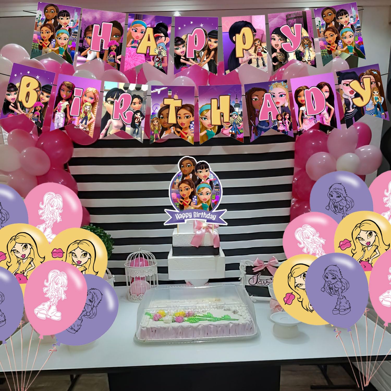 β¬ππΆππ Birthday Party Supplies, β¬ππΆππ Party Decorations,β¬ππΆππ Girl Party Theme Includes Balloons,Banner,Cake Toppers for Kids Birthday Theme Party Decorations
