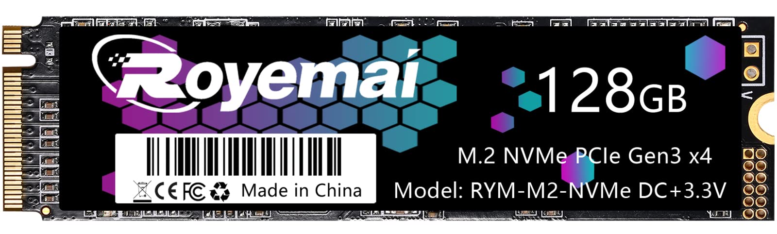 D DUOMEIQI 128GB SSD PCIe NVMe Gen3x4 M.2 2280 Internal Solid State Drive, 3D NAND TLC (Read/Write Speed up to 1800/600 MB/s), 128GB SSD Compatible with Laptop and PC Desktop