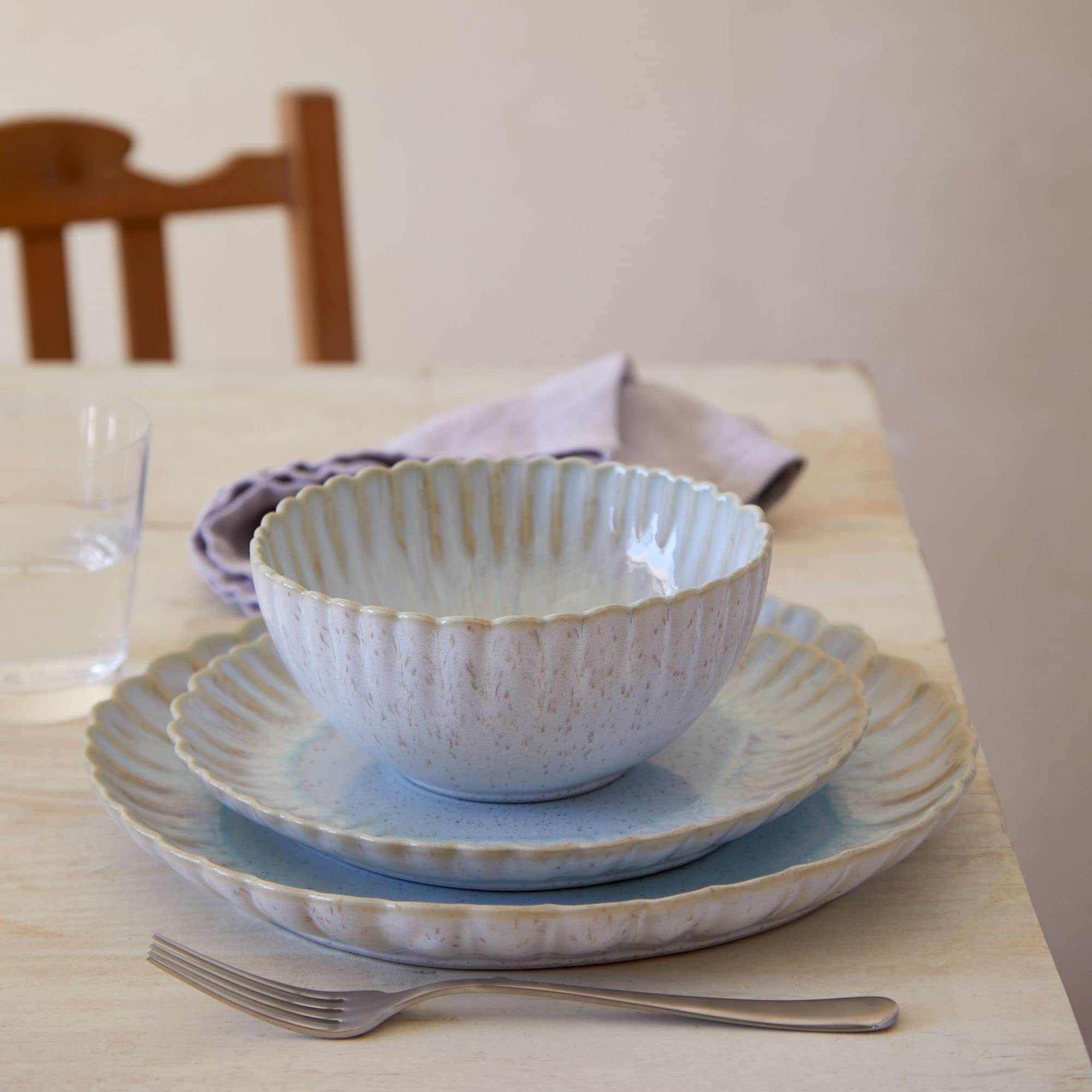 Casafina Ceramic Stoneware 23 oz. Soup & Cereal Bowl - Mallorca Collection, Sea Blue | Microwave & Dishwasher Safe Dinnerware | Food Safe Glazing | Restaurant Quality Tableware