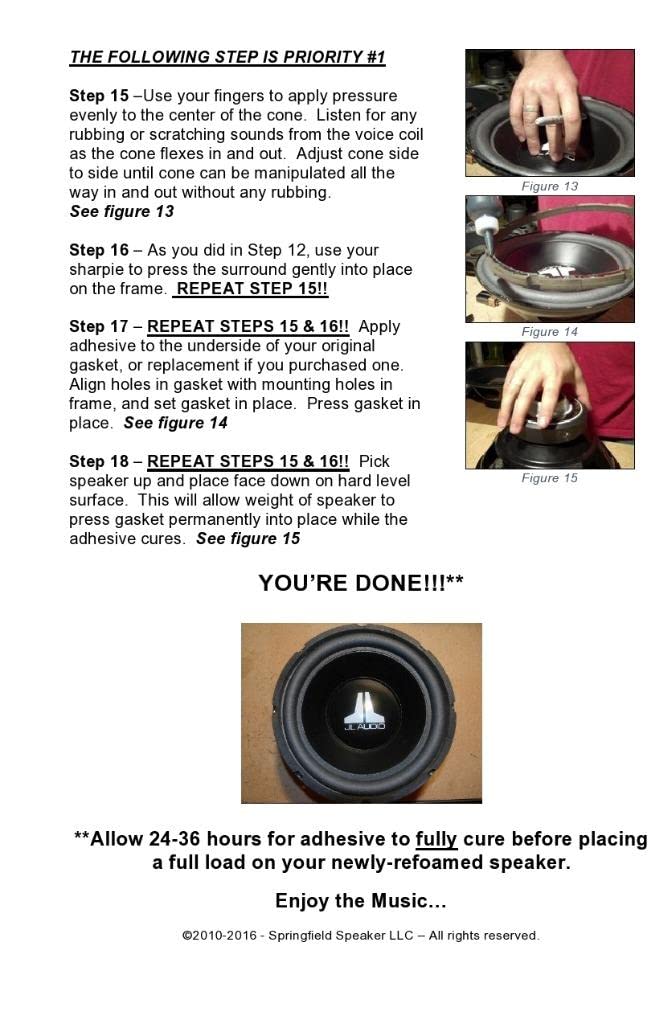 Klipsch 6.5" Subwoofer Foam Surround Edge Repair Kit - 1 Speaker Kit - Compatible with Klipsch Pro Media 2.1, B16AR90PF-01FW, Many More