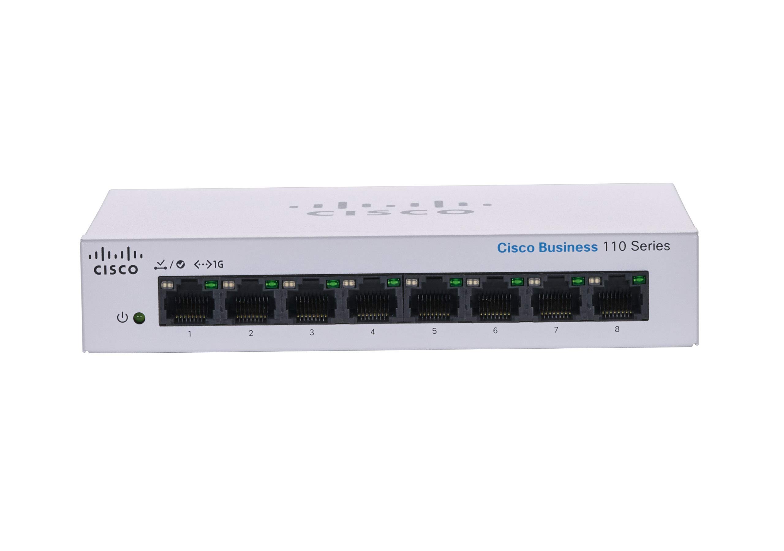 Cisco Business CBS110 Series Unmanaged Gigabit Ethernet Switches | 8 Port | Partial PoE | Desktop | Ext PS | Limited Lifetime Protection