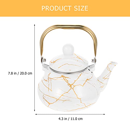 Enamel Teapot Porcelain Enameled Teakettle 1.5L Vintage Tea Kettle Teapot Water Kettle Coffee Kettle Teapot Water Boiling Kettle for Home Gas Stove