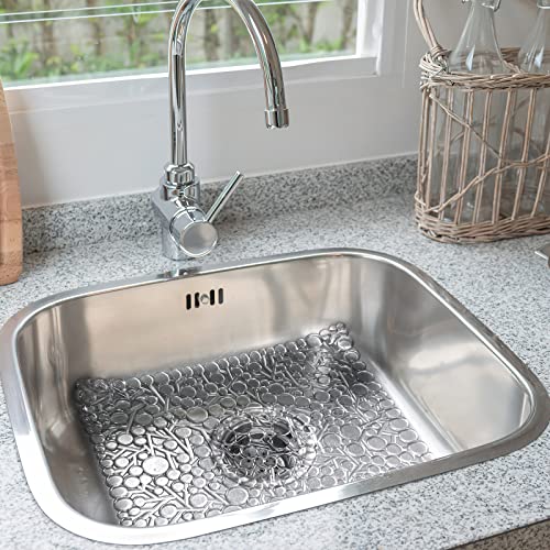 Coopay 2 Pack Kitchen Sink Mat Plastic Sink Protect Mat PVC Eco-friendly Kitchen Adjustable Stainless steel/Porcelain Dish Drying Pad Sink Protector for Bottom of Kitchen Sink, 12.6β x 10.5β (Clear)