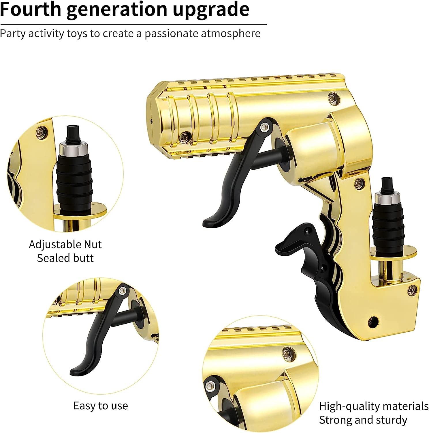 Champagne Gun 4th Generation Upgraded Party Shooter with Extended Range Perfect for Bachelorette Parties Birthdays Celebrations