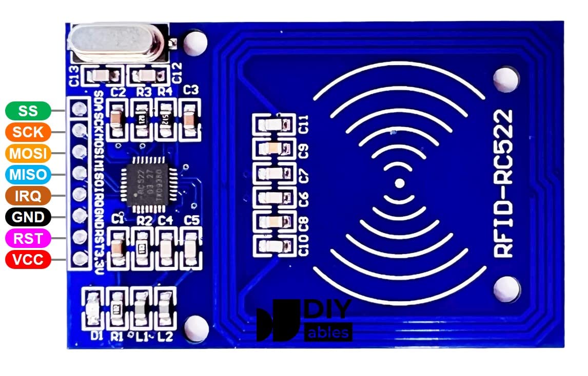 DIYables RC522 RFID Reader and RFID Card for Arduino, ESP32, ESP8266, Raspberry Pi