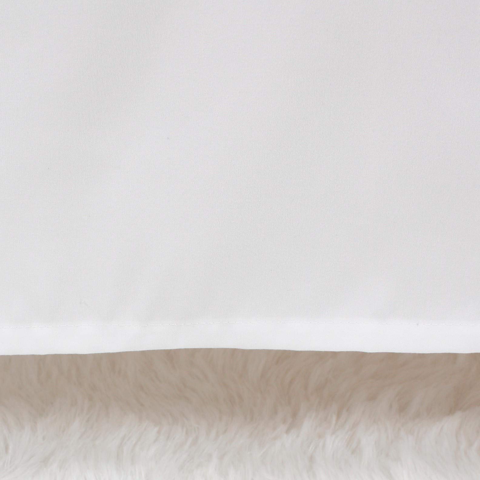 CaSaJa Mini Crib Skirt Pleated, Silk-Looking Soft Microfiber Baby Bed Skirt with Durable Platform for Mini and Portable Cribs 24" X 38", 12" Generous Drop Dust Ruffle, Machine Washable, White Color