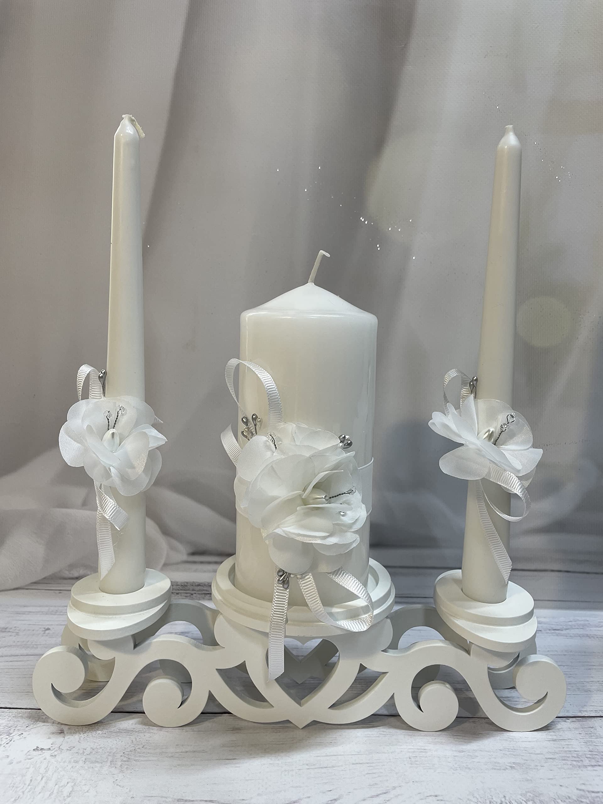 Magik Life Unity Candle Set for Wedding - Wedding Accessories for Reception and Ceremony - Candle Sets – Unity Candle 6 Inch Pillar and 2 * 10 Inch Tapers