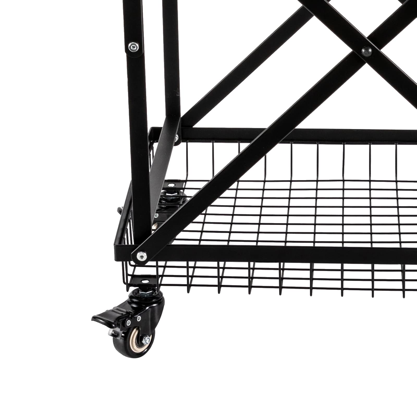 CheriMuMu Mobile Folding Shopping Trolley, Multi Use Functional Collapsible Luggage Carts Portable Rolling Hand Truck with Wheel for Car Trunk, Book Delivery Transporting (88 lbs) Black