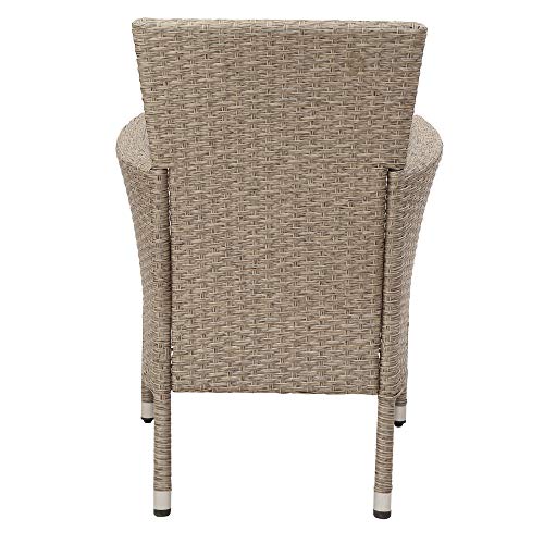 HomSof Outdoor 7-Piece Patio Bar Table Furniture Seating, Brown 7PCS Wicker Dining Set