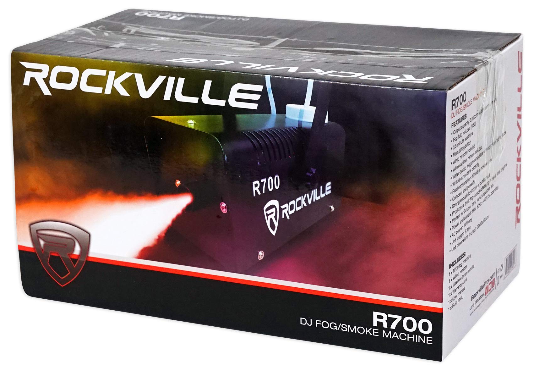 Rockville R700 Fog/Smoke Machine w/Remote + Fluid Quick Heatup + Carry Bag