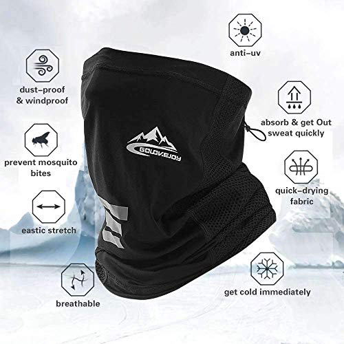 Breathable neck protective mask scarf, dustproof, sunscreen, cool, light, windproof, suitable for sports outdoor fishing, hiking, unisex (black)