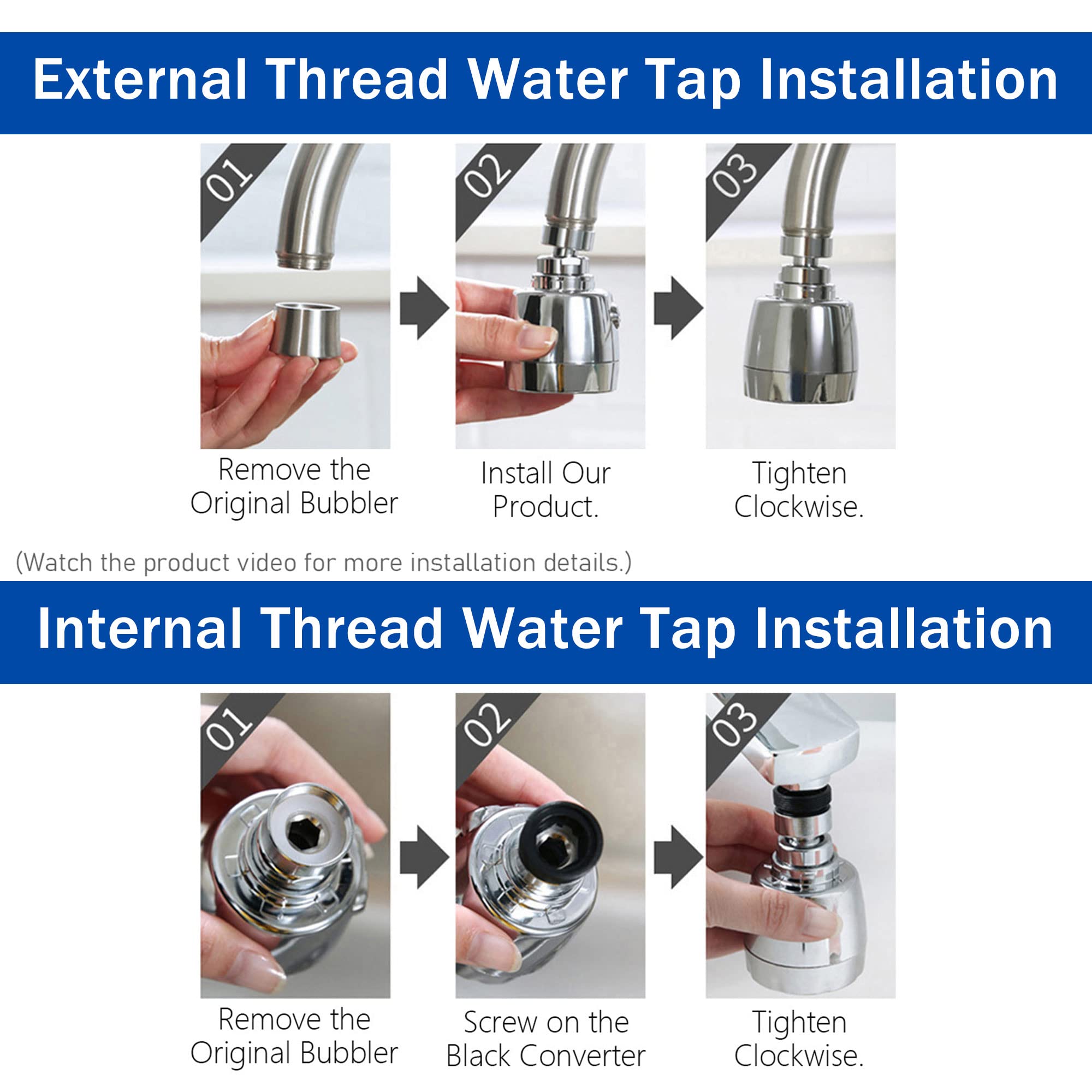 Dr.Pedi Faucet Extender Universal 1080° Swivel Robotic Arm Extension Aerator with 2 Modes, Sprayer Attachment for M20/22/24 Thread Taps Large-Angle Swivel Faucet