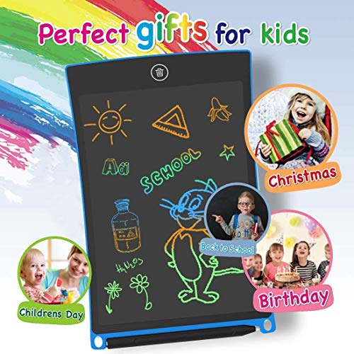 GUYUCOM 8.5-Inch LCD Writing Tablet Colorful Screen, 2PCS Doodle Board Drawing Pad for Kids, Erasable Electronic Painting Pads Learning Educational Toy, Gift for Kids Aged 3-12, Blue