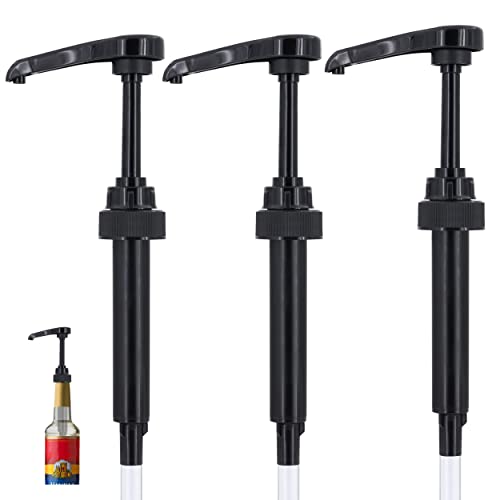SunyamGo Coffee Syrup Pump, Compatible with Torani, DaVinci, Jordans Skinny Syrups - Torani Syrup Pump Dispenser Fits 750Ml Bottles, Black (Pack of 3)