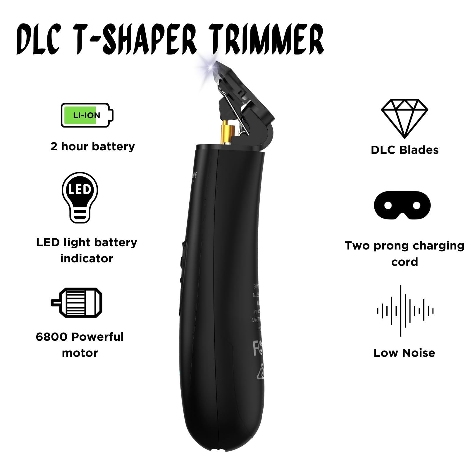 Hair Trimmer by Supreme Trimmer ST5220 Precision Beard Trimmer for Men Professional Barber Liner Cordless Hair Clippers – Black T-Shaper Li (Extra Blade Included)