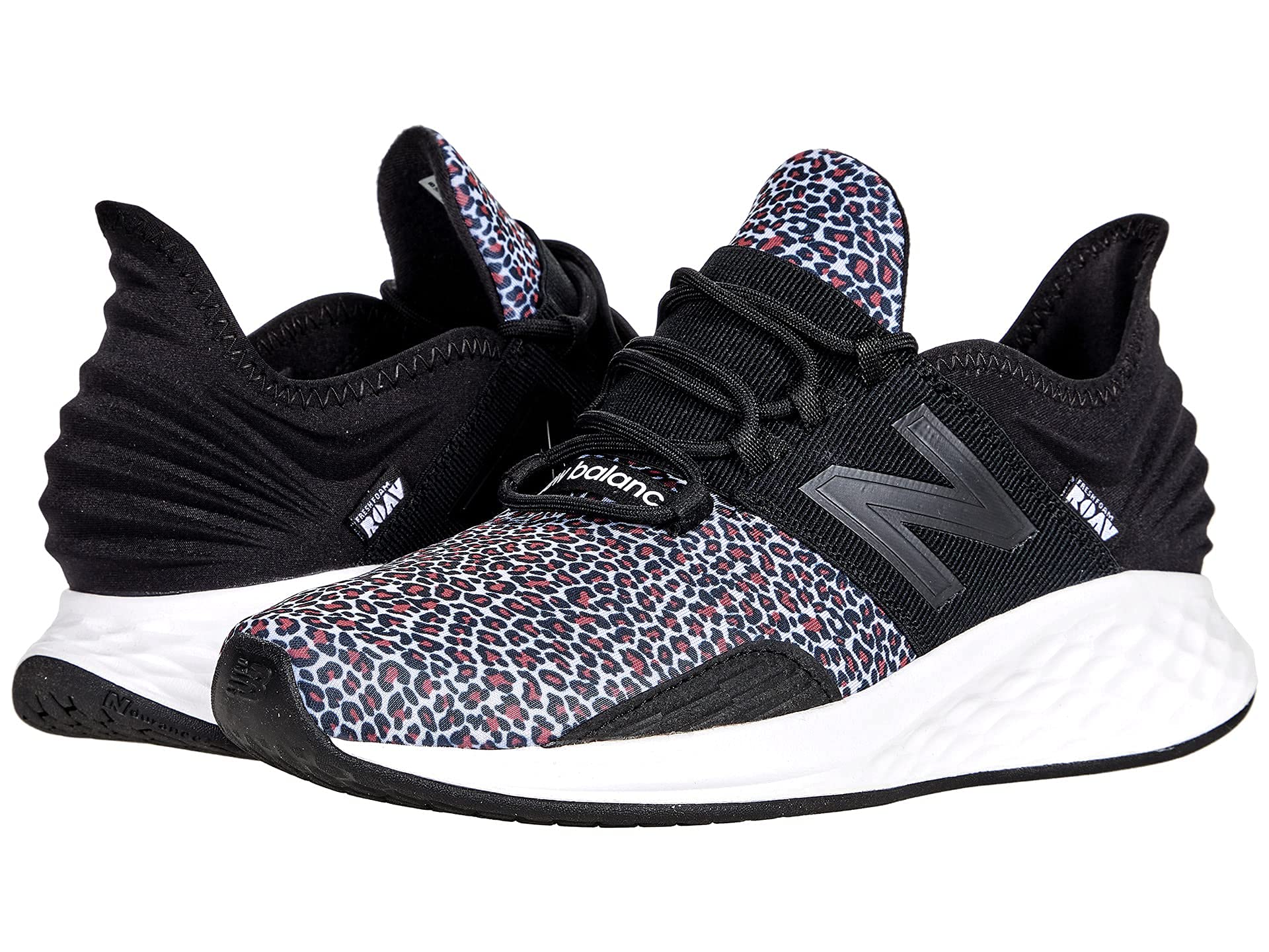 New Balance Women's Fresh Foam Roav V1 Sneaker, Black/Vivid Coral/White, 9.5