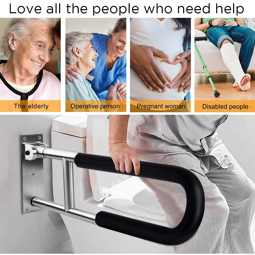 Botabay Handicap Grab Bars Rails 23.6 Inch Toilet Handrails Bathroom Safety Bar Hand Support Rail Handicapped Handrail Accessories for Seniors Elderly Disabled Mounted Bath Grips