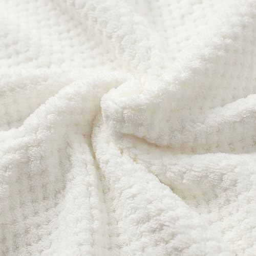 HVMS Extra Large Bath Towels Set for Bathroom 30x60 Inches Super Soft Light Weight Quick Dry Microfiber Shower Towels (White,6 Piece)