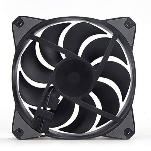 Case Fans, Supertimes Ultra Quiet Silent 9-Blade PC Cooling Fans 120 mm Long Life High Performance with Anti-Vibration Pads Black 3 Pack