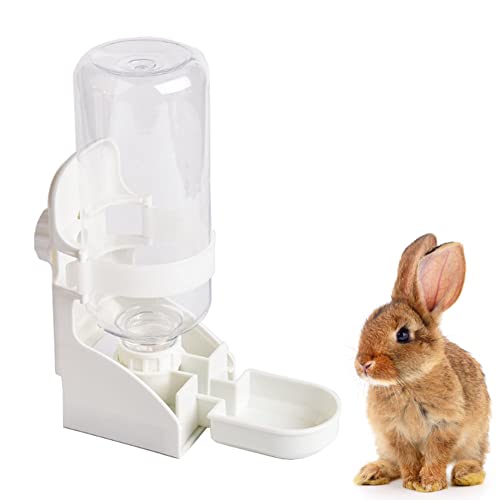 JiangYanus Rabbit Water Bottle for Crate, 17oz Hanging Cage Water Fountain Automatic Water Dispenser No Leak Rabbit Water Feeder for Bunny Chinchilla Guinea Pig Hedgehog Ferret