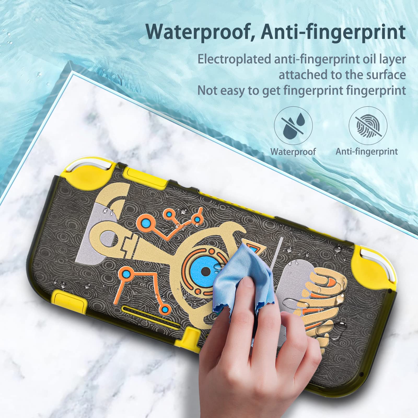 Dabozi Protective Case for Switch Lite of Zelda Breath of The Wild,Hard PC Shock-Absorption and Anti-Scratch Design, Embossed with Sheikah Slate Eye Compatible Switch Lite