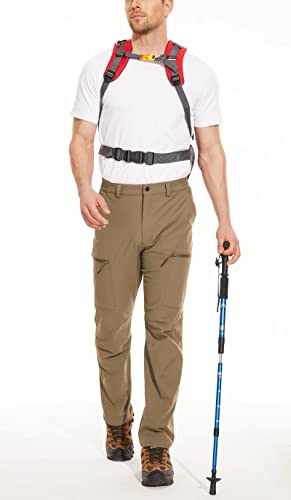 MAGCOMSEN Hiking Pants for Men Lightweight with Zipper Pockets Quick Dry Pants Men Travel Pants for Men Work Pants for Men Stretch Summer Pants for Men Black