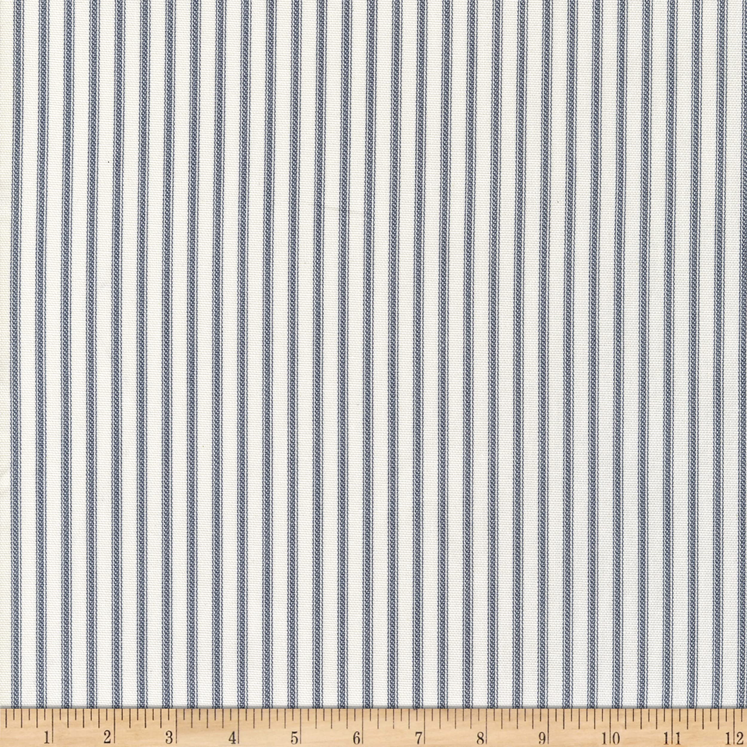 Magnolia Home Fashions Berlin Ticking Stripe Duck Slate Grey, Fabric by the Yard